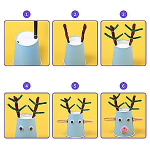 Cuttte Pipe Cleaners Craft Supplies - 100pcs 10 Colors Pipecleaners Craft Kids DIY Art Supplies, Pipe Cleaner Chenille Stems, Multi-Color Pipe Cleaners Bulk (6 mm x 12 inch)