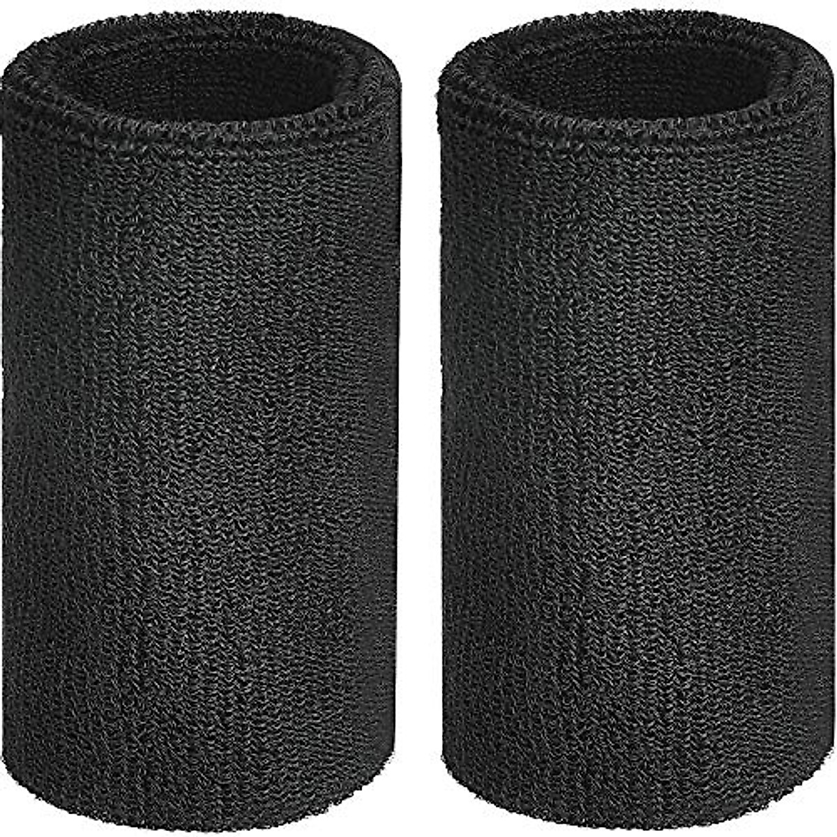 WILLBOND 6 Inch Wrist Sweatband Sport Wristbands Elastic Athletic Wrist Bands for Sports (Black)