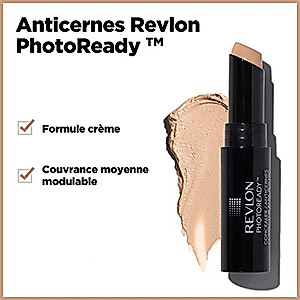 Concealer Stick by Revlon, PhotoReady Face Makeup for All Skin Types, Longwear Medium- Full Coverage with Creamy Finish, Lightweight Formula, 002 Light, 0.11 Oz