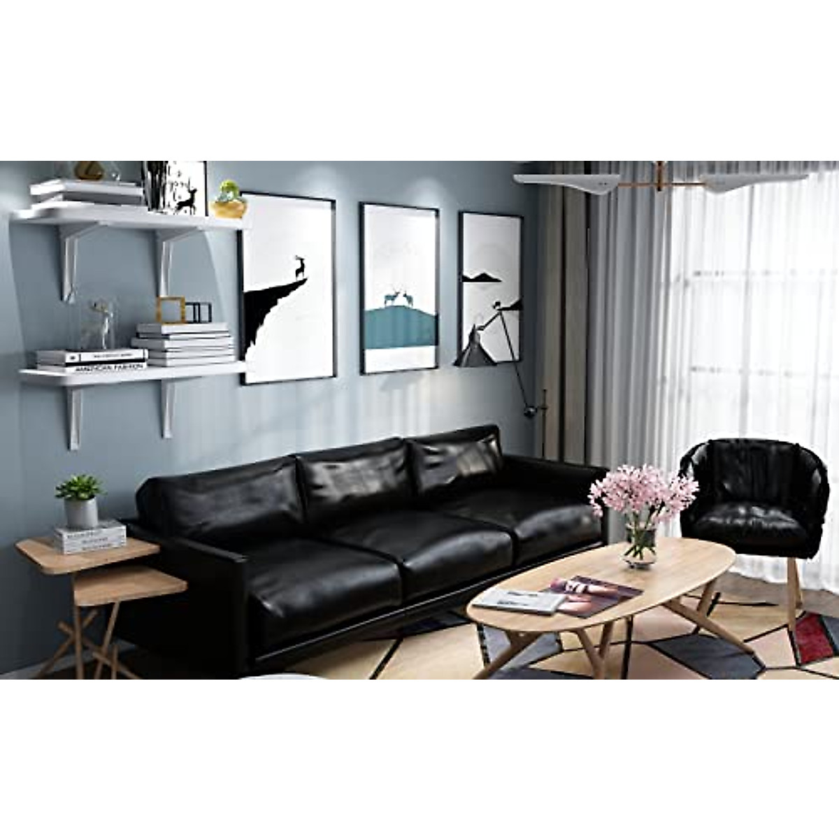 DMAITH Wall Mounted Floating Shelves, 24inch Storage Bookshelf Wooden Display Shelf, Wood Wall Shelves for Bedroom, Bathroom, Living Room, Kitchen