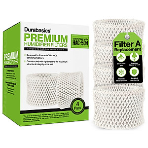 Durabasics 4 Pack of Premium Humidifier Filters Compatible with Honeywell Humidifier Filter HAC-504, HAC-504AW & Honeywell Filter A | Replacement for Honeywell Filter HCM 350 & Cool Mist Humidifiers