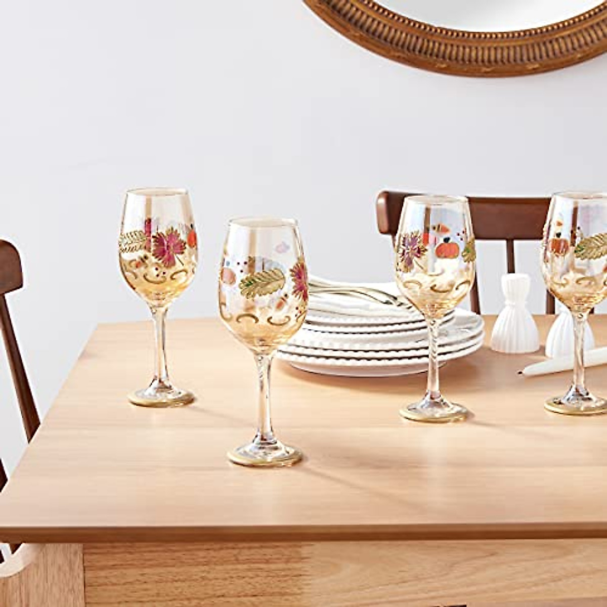 Pfaltzgraff Plymouth Set of 4 Leaf Luster Wine Glasses