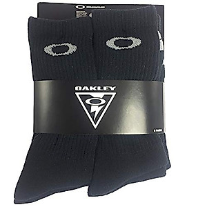 Oakley Mens 5-pack Crew Sock, Black, Medium US