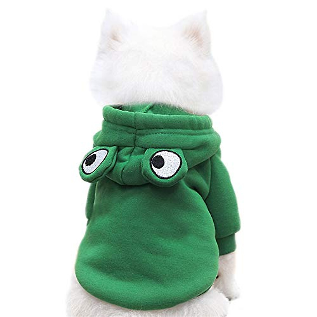 Dog Clothes, Dog Sweatshirt Hoodie Fleece Sweater Frog Coat Outfit Winter Warm Cat Clothes for Puppy Small Medium Dogs (S)