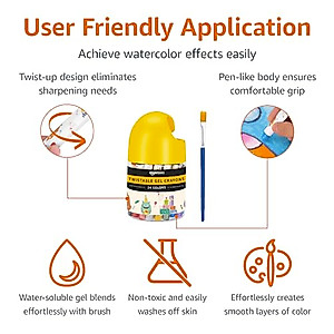 Amazon Basics Twistable Pack of 24 Gel Crayons, Washable, 24 Colors