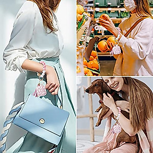 AirPods 3 Case AIRSPO Cute AirPods 3 Case Cover for AirPods 3rd Generation Printed Silicone Protective Skin for Women, Girls with Bracelet Keychain/Accessories (Pink Cow)