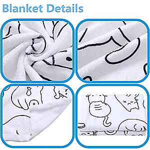 Sviuse Cat Blanket Animals Pet Pattern Throw Blanket Cat Lover Gifts Flannel Soft Warm Cozy Fuzzy 50"x60" Throw for Kids and Adults (50" X 60", Cat 2)