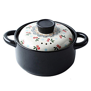 MYYINGBIN Ceramics Casserole with Lid Handles, Tagine Cooking Pot High Temperature Pots and Pan, Housewarming Gift, D
