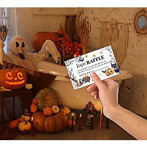 Baby Shower Games - Halloween Diaper Raffle, 1 Sign and 50 Diaper Raffle Tickets, Gender Reveal Game, A Baby is Brewing Halloween Baby Shower Decoration Supplies (RNB02)