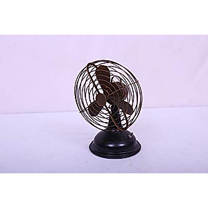12345 Vintage Nautical Working Collectable Table Fan in 6 inch Tall Antique Table Fan,Bronze,Black