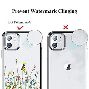 Unov Case Compatible with iPhone 11 Clear with Design Slim Protective Soft TPU Bumper Embossed Floral Pattern 6.1 Inch (Flower Bouquet)