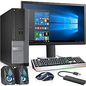 Dell OptiPlex Computer Desktop PC, Intel Core i5 3rd Gen 3.2 GHz Processor, 16GB RAM, 2TB HDD, New 22 Inch LED Monitor, RGB Keyboard and Mouse, WiFi, Windows 10 Pro (Renewed)