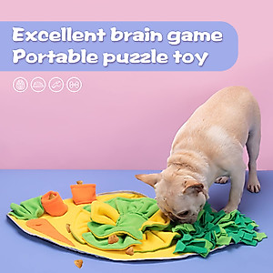 Pet Race Snuffle Mat for Large Dogs Food Puzzles Cat Feeding Rabbit Foraging Radish Shape Pet Pad Treat Dispenser Hand and Machine Washable