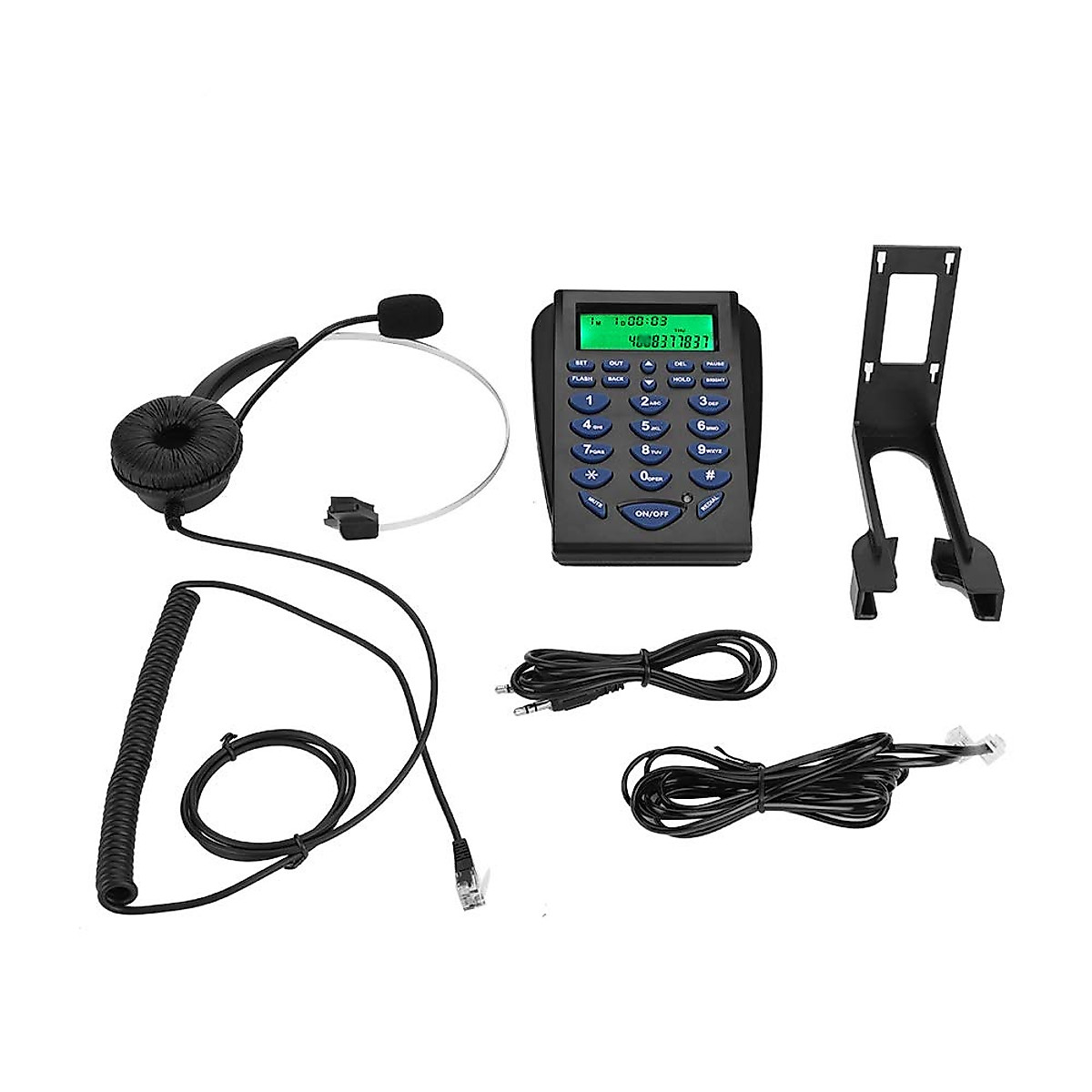 Traffic Headset, Multi-Function Business Office Answering The Phone Headset to Eliminate Noise, Smart Calls. Caller ID Feature, Suitable for The Attendant to Answer The Call.
