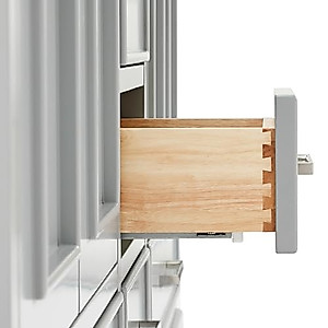 ARIEL Stafford 60" Grey Bathroom Vanity Base Cabinet, Double Sink Configuration, 4 Soft Closing Doors, 6 Full Extension Dovetail Drawers, Brushed Nickel