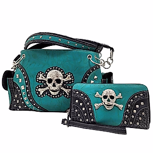 BHW SKULL WOMENS HANDBAGS SKULL WOMENS WALLET AND HANDBAGS (43-BLACK-BAG-ONY)