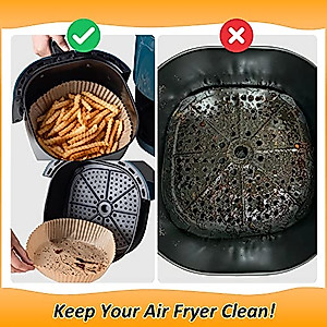 Air Fryer Liners 100PC, Disposable Air Fryer Paper Liners, Small Paper Liners for Air Fryer Basket, Non-stick, Water Oil-proof, Bowl-Shape Liner for Microwave, Non-Stick Air Fryer Liners Round 6.3Inch