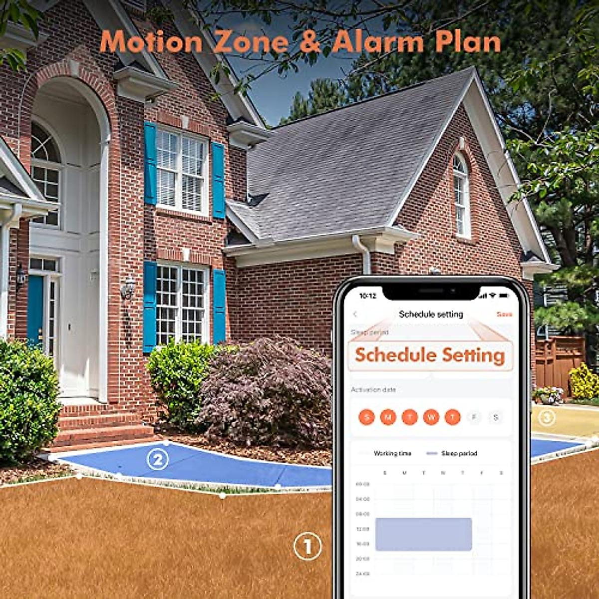 Dzees 【Upgrade Solar Camera Security Outdoor Wireless, Wireless Outdoor Security Cameras with Solar Panel, 1080P Color Night Vision, Spotlight/Alarm, AI Detection, 2-Way Talk, IP66 Waterproof