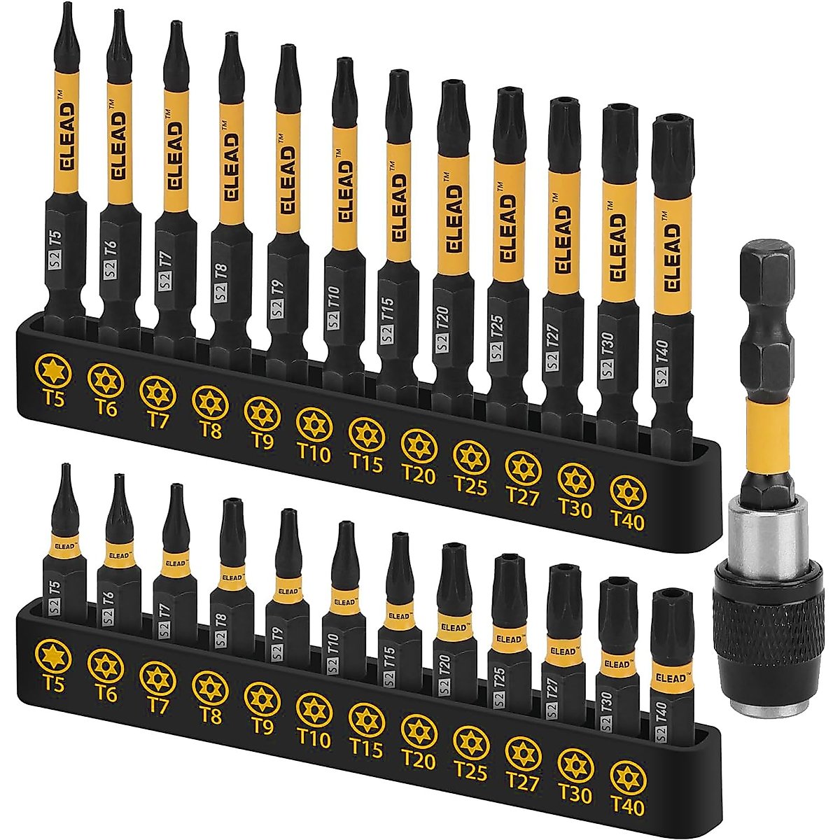 Tamper Proof Torx Bit Set: 25 Pieces T4-T40 Torx Bits Set | Torx Security Bit Set | Security Torx Bit Set | Star Bits Set | 1/4 Hex Torx Screwdriver Bit Sets