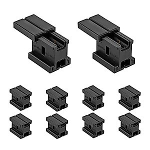 Suraielec 10 Pack Low Voltage Wire Connector Waterproof, SPT2 12-18 Gauge Landscape Lighting Wire Connectors for Pathway Light, Spotlights, In-ground Lighting, Tight Slide Cover, Black