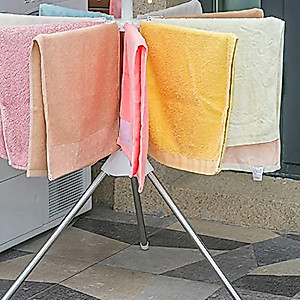 Tripod Clothes Drying Rack 360 Degree Rotating Folding Design Reliable Load Bearing Stainless Steel Laundry Accessories(2), plplaaoo Collapsible Clothes Drying Rack,