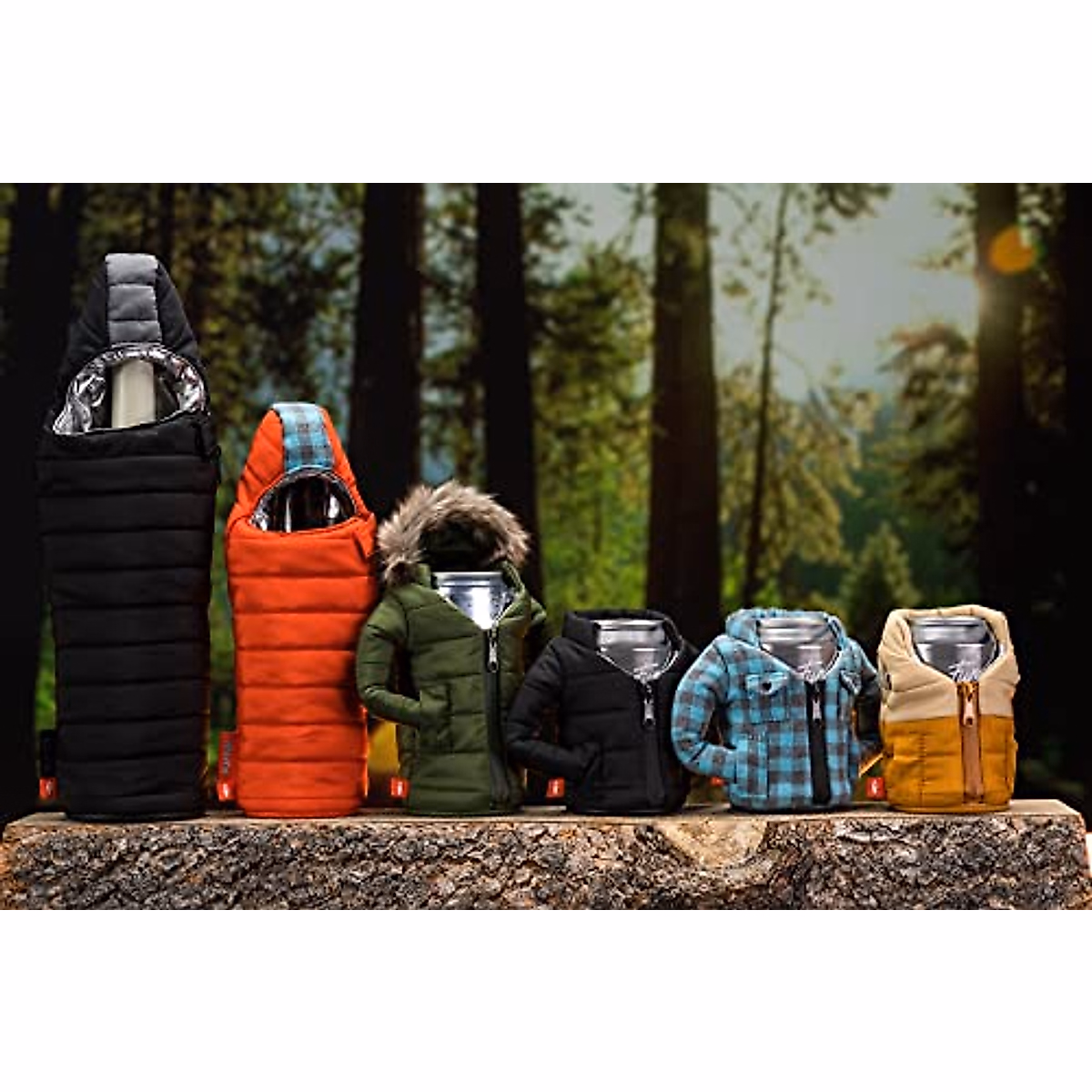 Puffin - The Puffy Jacket - Insulated 12 oz Can Cooler I Beer Bottle & Soda Can Insulator, Keep Drinks and Beverages Cold - Black