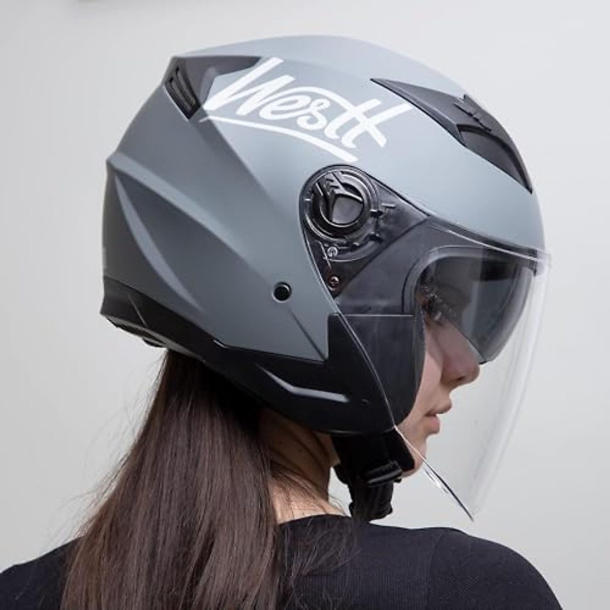 Westt Open Face Helmets with Dual Sun Visor– Motorcycle Helmet for Men and Women 3/4 Helmets DOT Approved for Scooter Motorbike Street Jet Series
