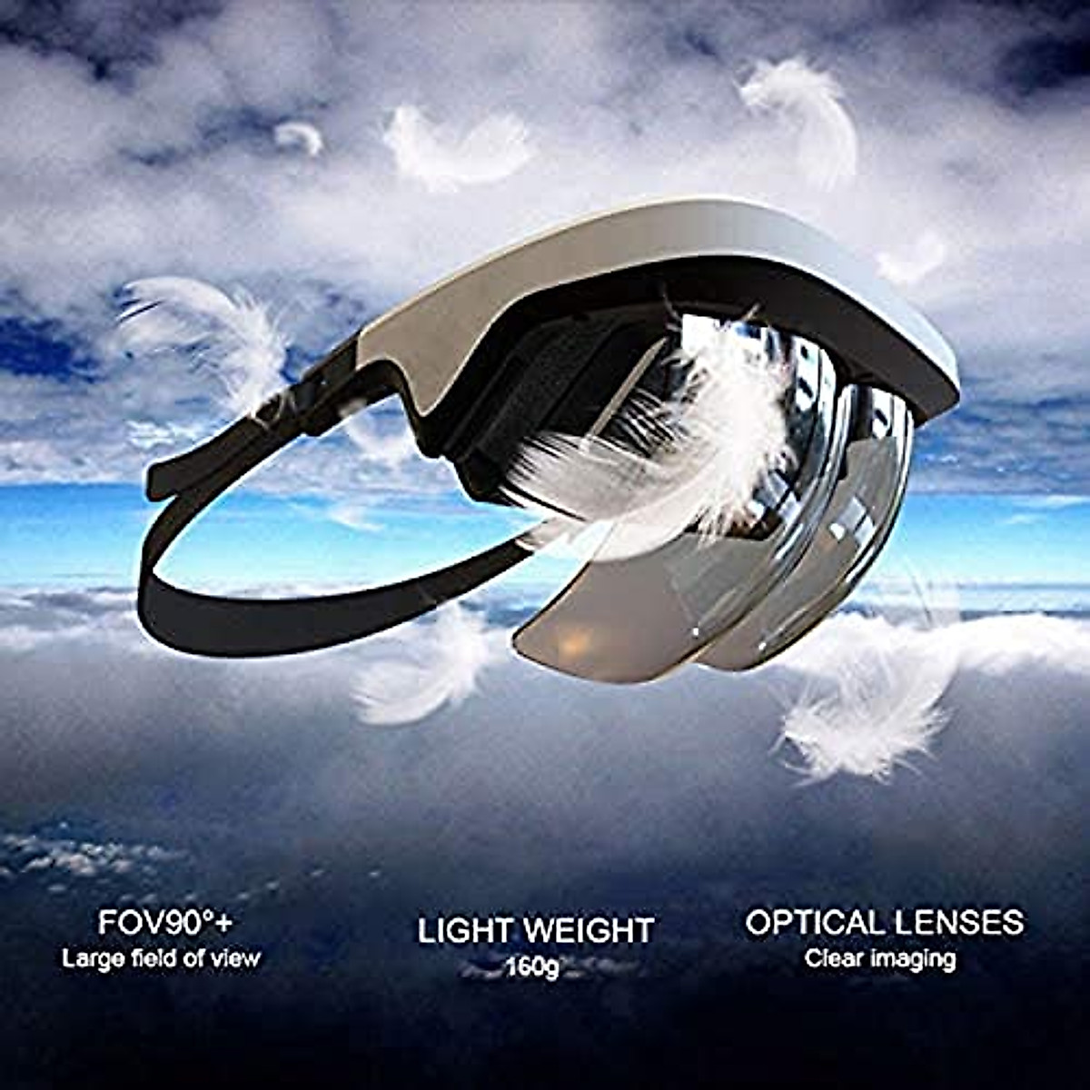 ZNBJJWCP AR Headset, Smart AR Glasses 3D Video Augmented Reality VR Headset Glasses for 3D Videos and Games