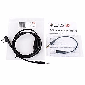 BTECH APRS-K1 Cable (Audio Interface Cable) for BaoFeng, BF-F8HP, UV-82HP, UV-5X3 (APRSpro, APRSDroid, Compatible - Android, iOS)