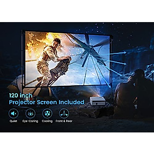 4K Projector with 5G WiFi and Bluetooth, ACROJOY 480 ANSI 15000L Native 1080P Projector 4K Support, Portable Mini Projector with 120'' Screen for Outdoor Movie Home Compatible w/HDMI/USB/TV Stick/PS5