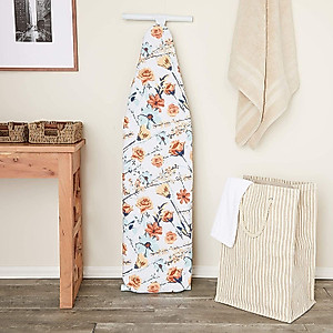 Ironing Board Cover with Floral Print Padding, Drawstring, Standard Size (15 x 54 in)