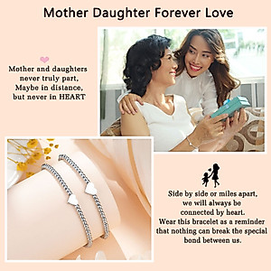 UNGENT THEM Daughter Gifts from Mom Mother Daughter Bracelets Back to School Mommy and Me Jewelry Valentine's Day Mothers Day Birthday Christmas Gifts for Mom from Daughters