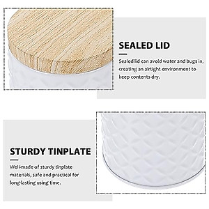 Cabilock 2pcs Tea Tin Canisters Metal Jar Airtight Candy Box Cookie Tins Empty Candle Tin Tea Bag Organizer Box Round Jewelry Boxes Kitchen Storage Containers for Sugar Tea