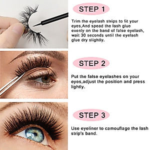 CMNRO Lash Glue Eyelash Glue Waterproof Eyelash Glue for False Lashes Super Strong Hold Eyelash Adhesive Latex-Free Safe on Skin Suitable for Sensitive Eyes 0.176oz Black2