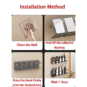 Duleylv Floating Shelves for Wall Small Shelf for Bathroom Mini Hanging Display Shelves Wall Hooks No Damage White