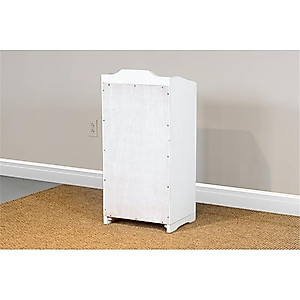 Pemberly Row 16" Farmhouse Wood Trash Box in White/Dark Brown