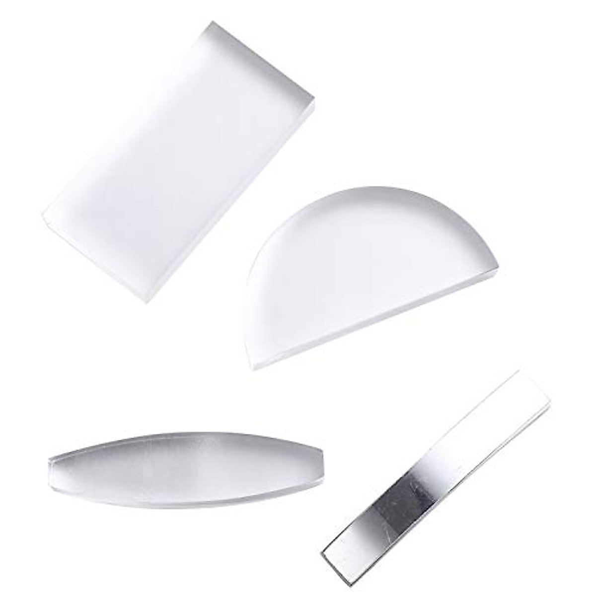 NUOBESTY 4pcs Optical Crystal Prism Set Optical Glass Lens Optical Experiments Tools for Physics Class Physics Lab Experiment