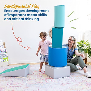 ECR4Kids SoftZone Climb and Crawl Playset, Building Blocks, Contemporary, 5-Piece