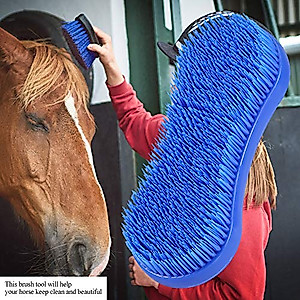 Camidy Silicone Brush for Horse Cleaning,Pet Grooming Massage Brush Ergonomic Horse Comb