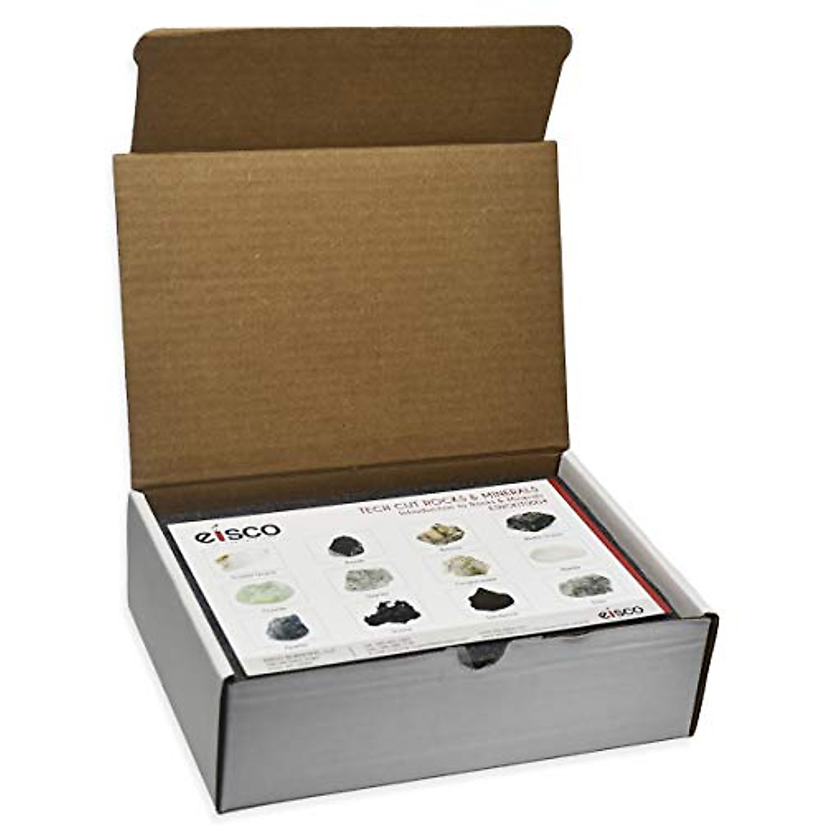 Rock & Mineral Kit, 12 Pieces - Includes Metamorphic, Igneous, Sedimentary Rocks & Minerals - 1" Specimens - Great for Geology Classrooms & Basic Field Testing Labs - Tech Cut Rocks by Eisco Labs
