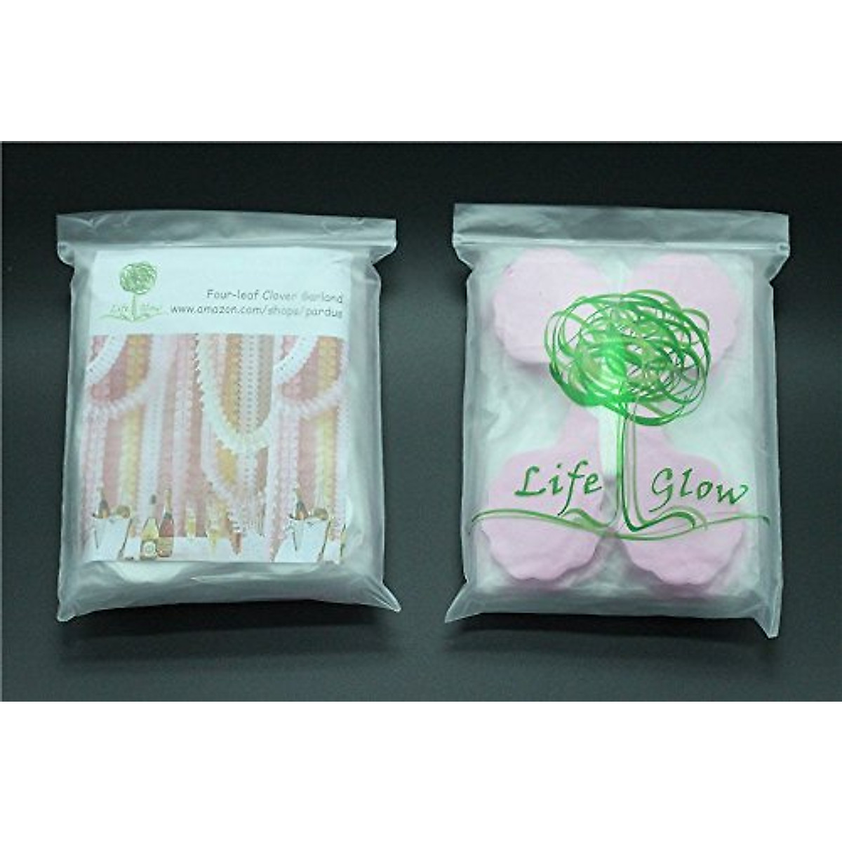 Life Glow Hanging Garland Four-Leaf Tissue Paper Flower Garland Reusable Party Streamers for Party Wedding Decorations, 11.81 Feet/3.6M Each, Pack of 6-Orange