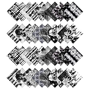 Soimoi Chihuahua & Dot Print Precut 5-inch Cotton Fabric Quilting Squares Charm Pack DIY Patchwork Sewing Craft- Black