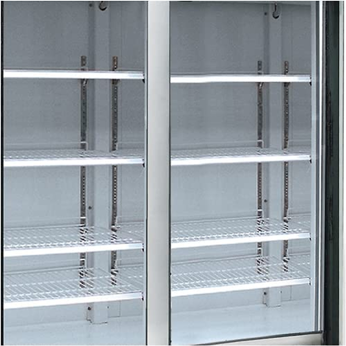 Kratos Commercial Freezer Display Merchandiser - 2 Self Closing Swing Doors, 53"W, Black (67K-210)