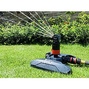 Eden 94124 Multi Pattern Turbo Gear Drive Sprinkler Plus Misting System, with Quick Connect Set, 360 Degree Coverage