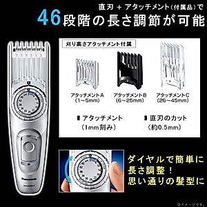Panasonic Hair Cutter Hair Clipper Rechargeable/AC Type Silver ER-GC74-S
