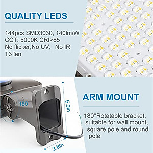 Lightdot 240W LED Parking Lot Lights Commercial (33600Lm Eqv 1000W HPS) 5000K Adjustable Arm Mount Pole Light with Dusk to Dawn Photocell, IP65 Waterproof LED Parking Lot Lights Outdoor - 2Pack