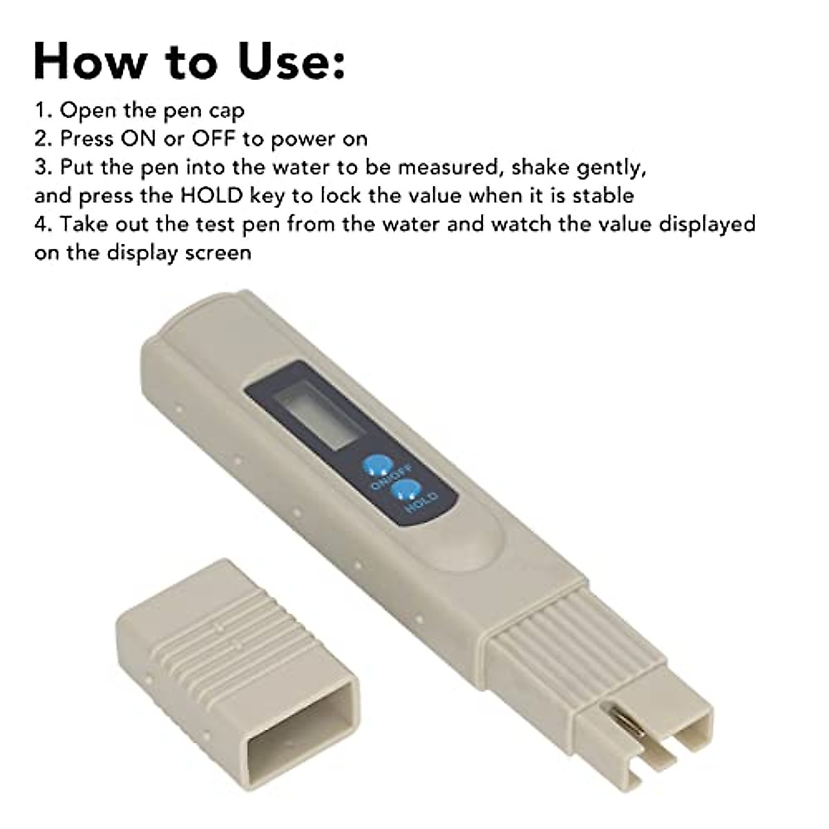 Digital TDS Meter, Water Quality Tester 0~9990 Ppm Portable Automatic Temperature Compensation Alloy Probe for Home