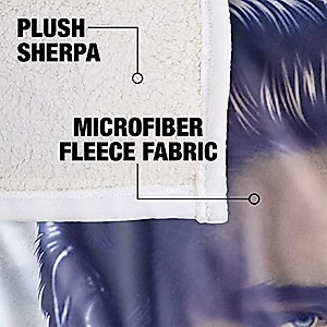 Elvis Presley Blanket, 50"x60", Big Portrait Silky Touch Sherpa Back Super Soft Throw Blanket