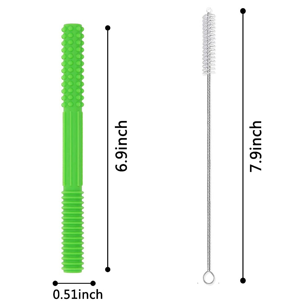 MAXPRO, 3 Pack Sensory Teething Tubes Soft Silicone Teether Toy for Babies with Autism,Biting,Chewing,Oral Motor Needs,Chew Stick for Infant Toddlers Kids, Blue,Green,Red, 6.9 inch*6.5 inch*6.5 Inch