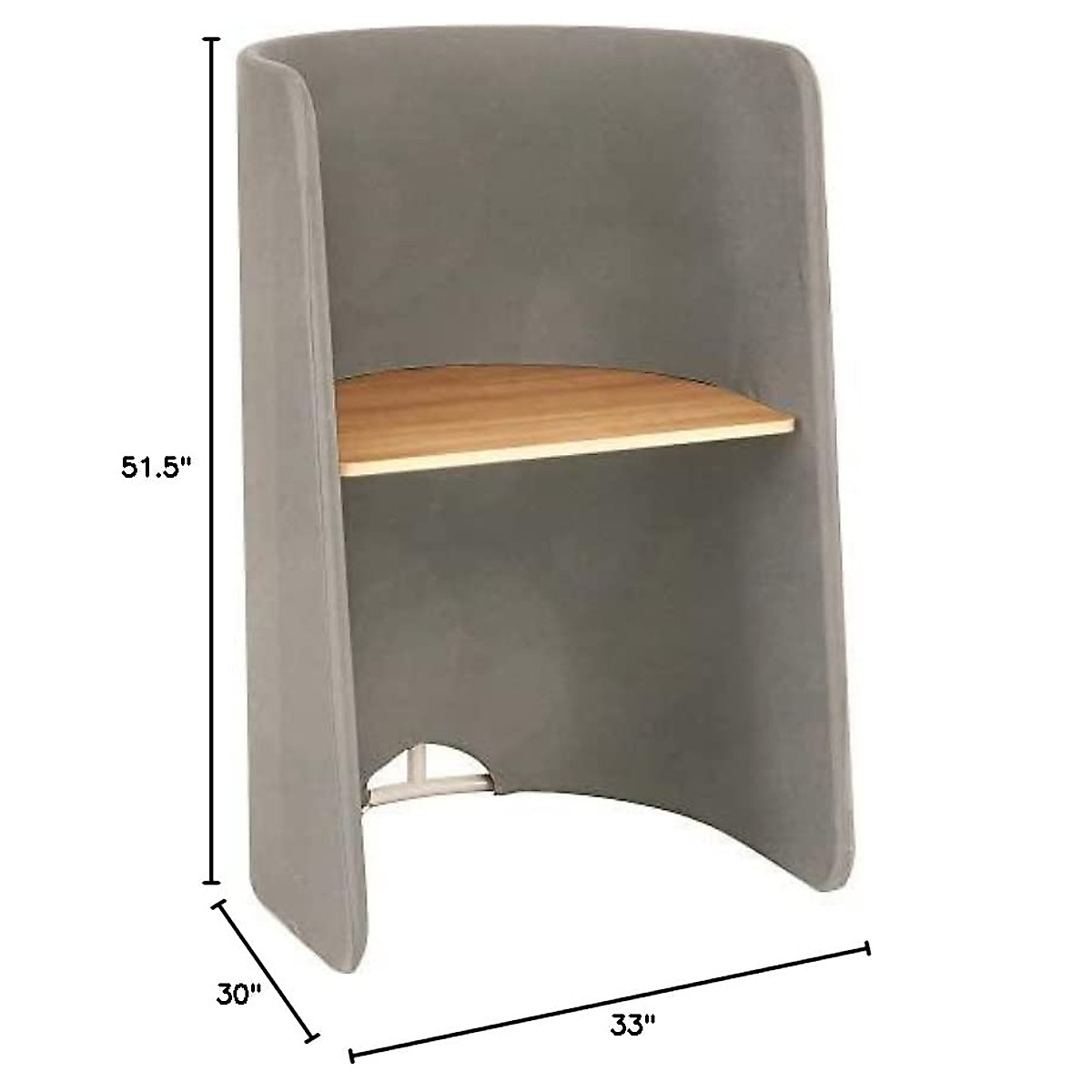 Safco Products Roam Touchdown Personal Workstation, Laminate Desktop, Lightweight yet Durable Steel Frame, Fabric Privacy Shroud, Dark Gray